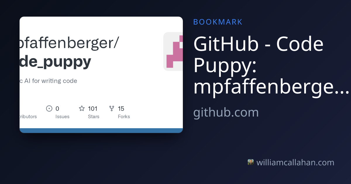 Code Puppy: mpfaffenberger/code_puppy: Agentic AI for writing code...
