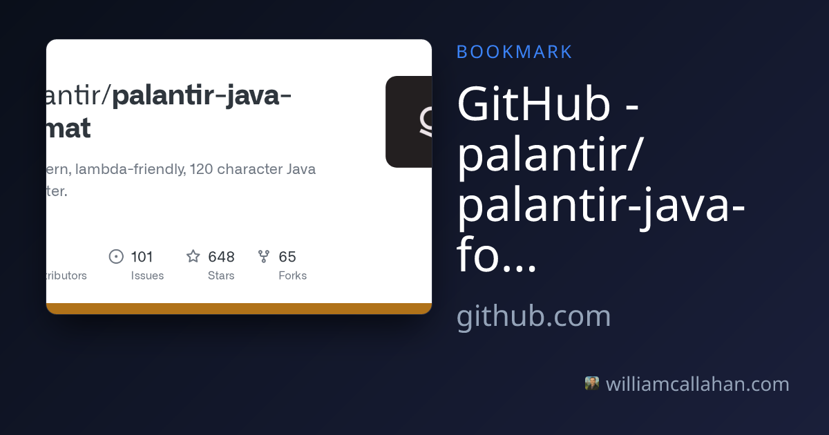 palantir/palantir-java-format: A modern, lambda-friendly, 120...