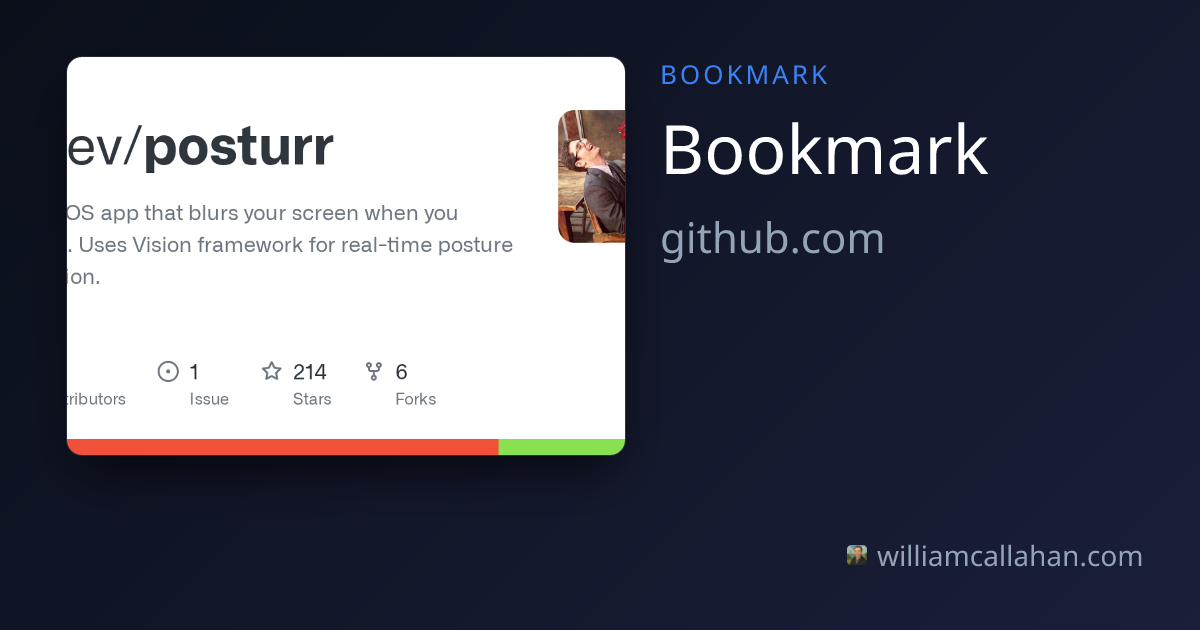 tldev/posturr: A macOS app that blurs your screen when you slouch....